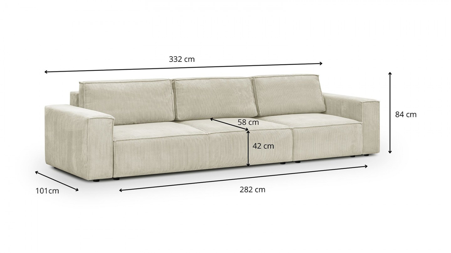 Canapé modulable convertible 5 places avec coffre de rangement en ...