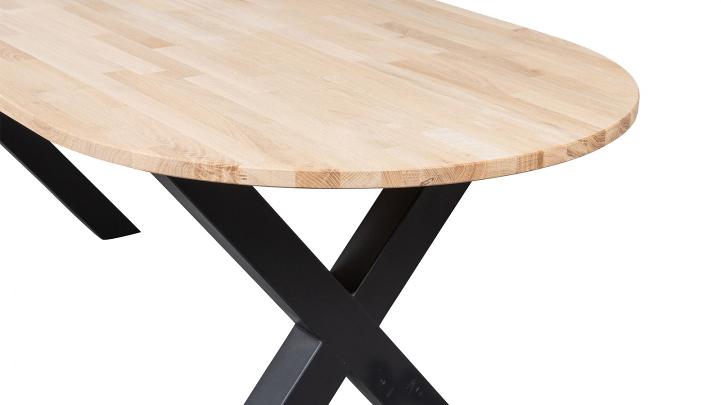 Table à manger ovale en chêne massif FSC 220 cm - Tablo - Homifab