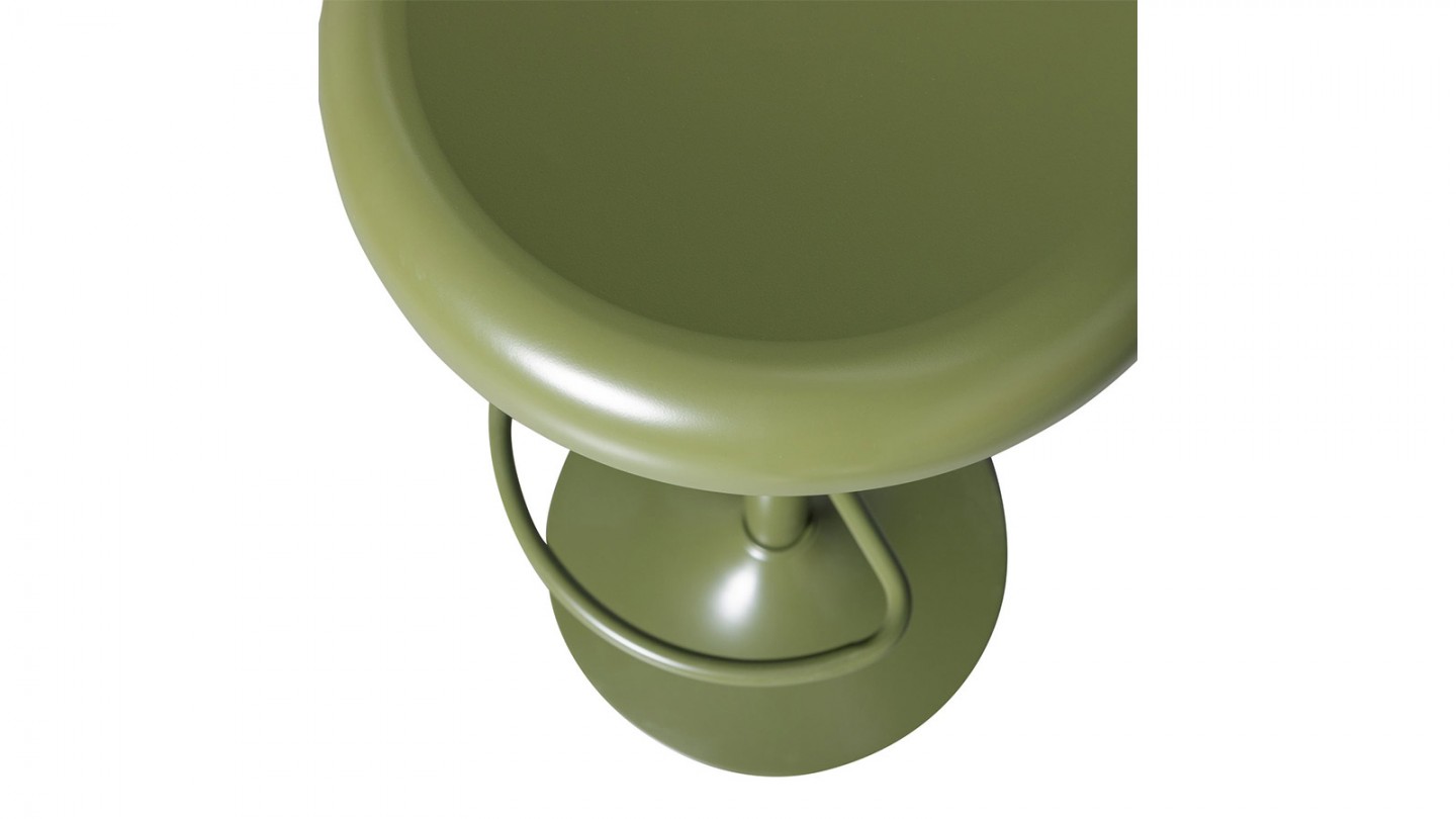 Tabouret de bar en métal vert kaki - Isaac - Homifab
