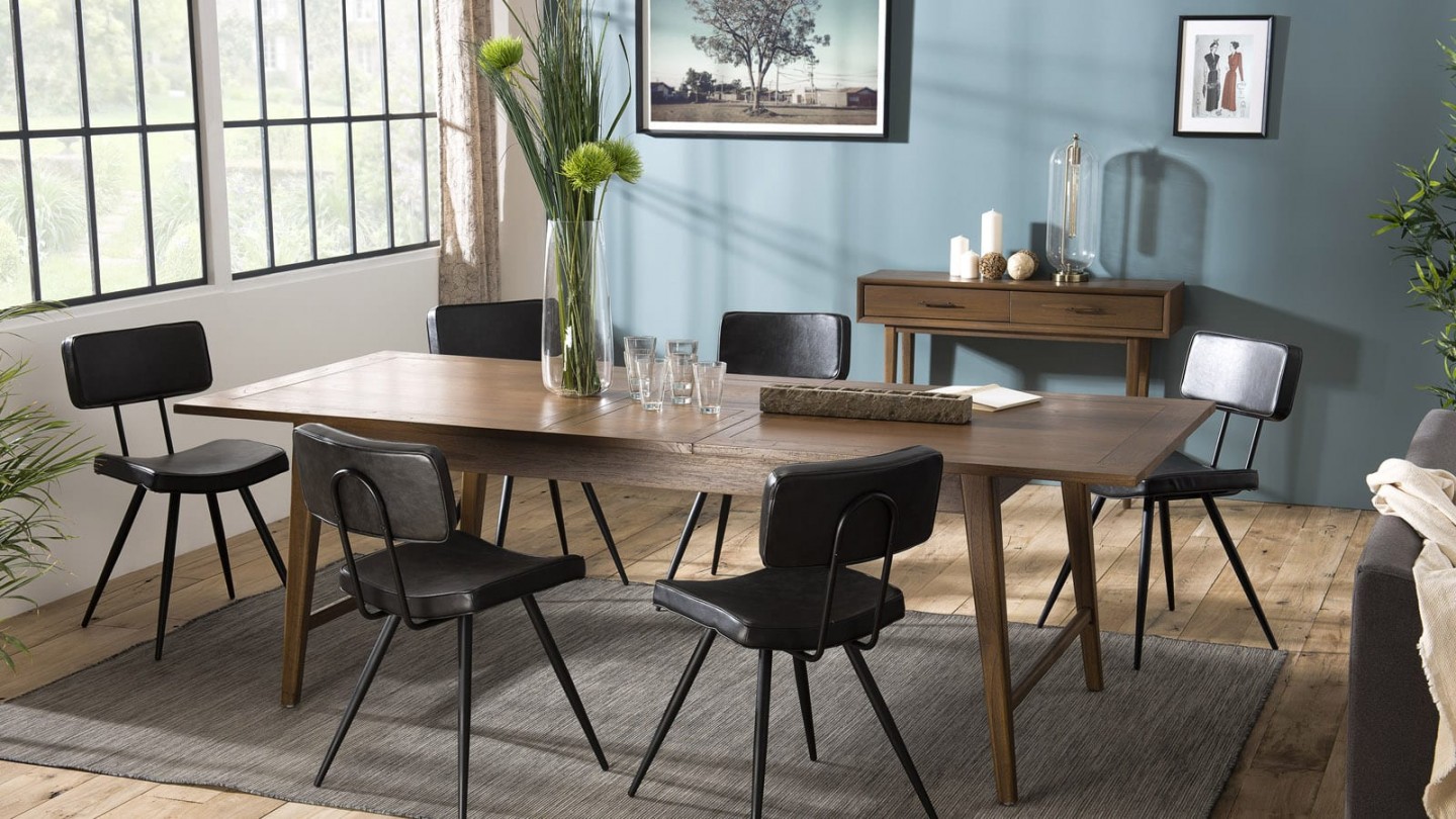 Table à manger 8 personnes extensible en mindi - Collection Lara - Homifab