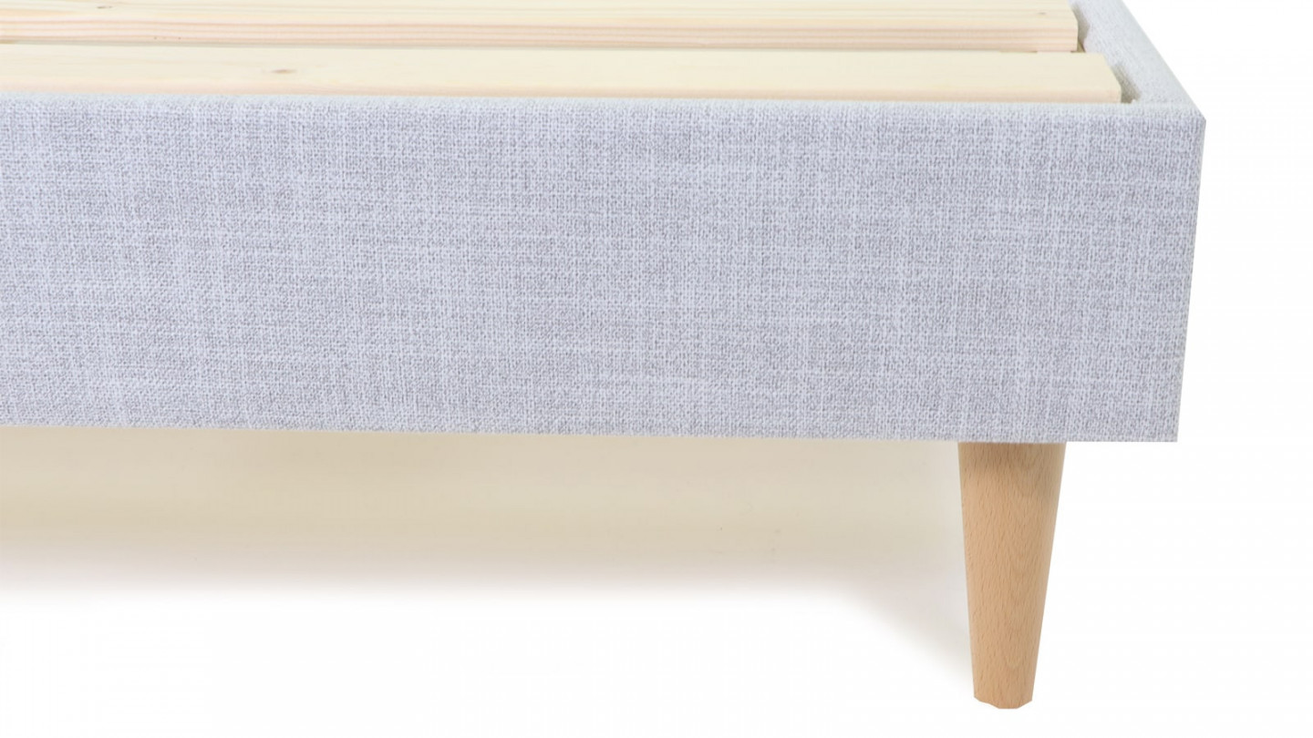 Ensemble Lit Dina en tissu gris clair 160x200 cm +Matelas mousse Clean ...