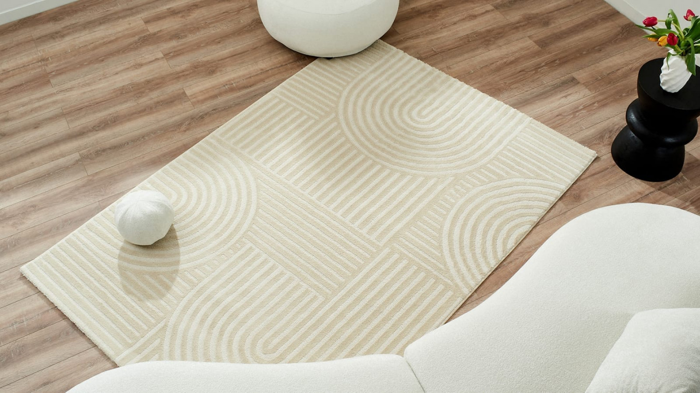 Tapis relief Ecru 200x290 - Dora - Homifab