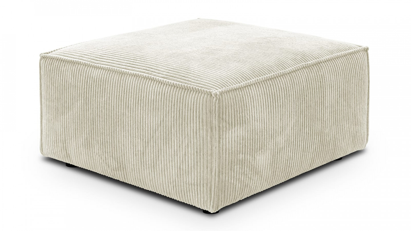 Pouf en velours côtelé beige - Harper - Homifab