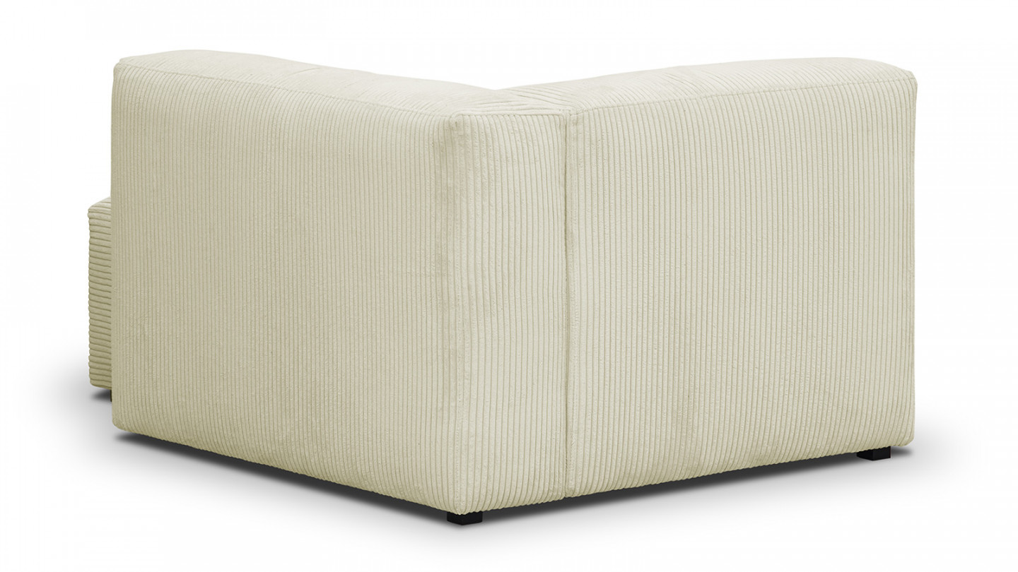 Méridienne d'angle à droite modulable en velours côtelé beige - Modulo ...