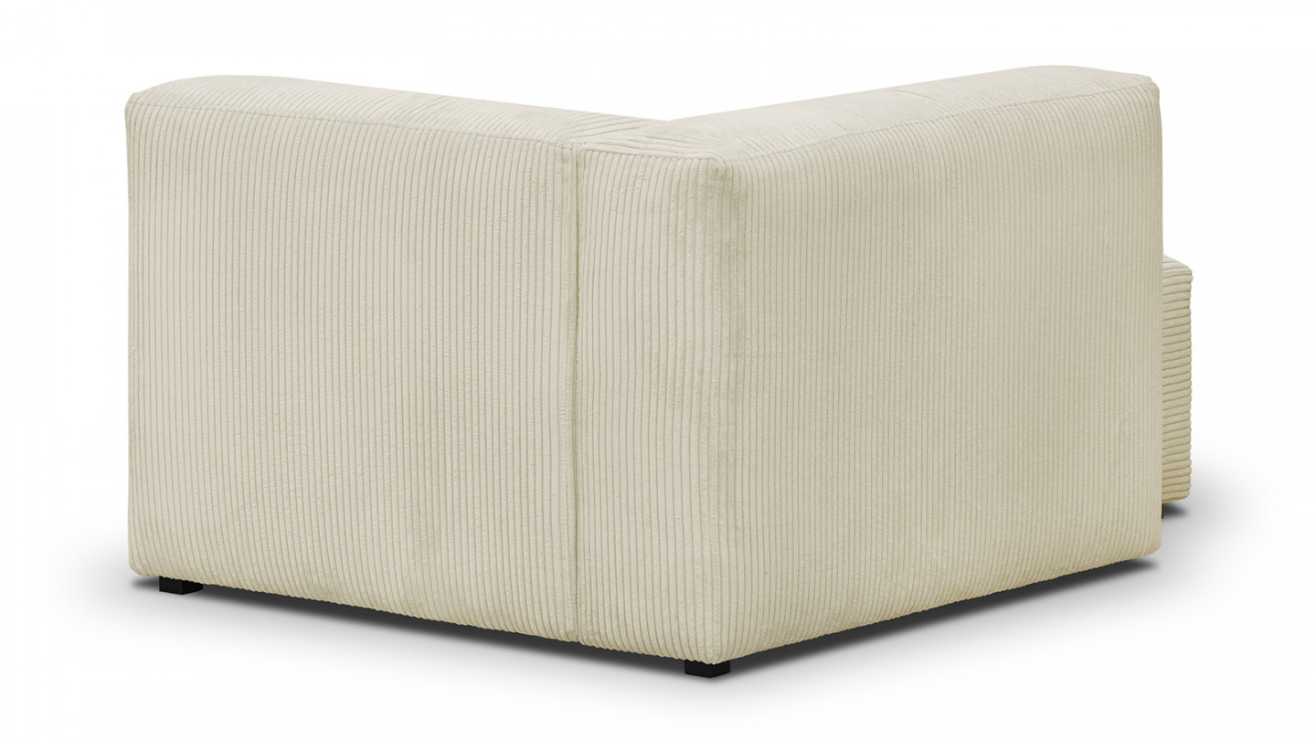 Méridienne d'angle à gauche modulable en velours côtelé beige - Modulo ...