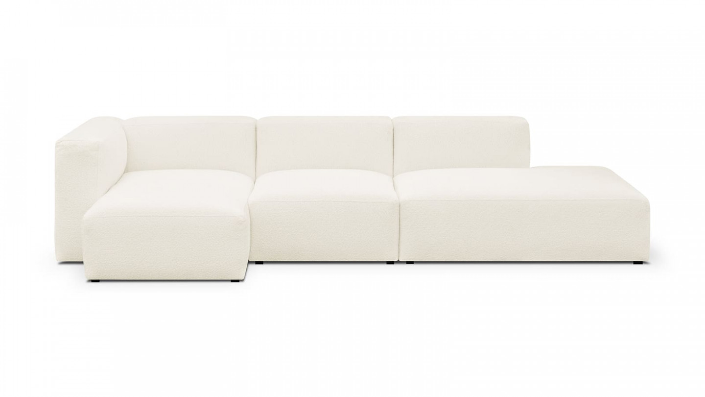 Canapé d'angle à gauche modulable avec méridienne 5 places en tissu ...